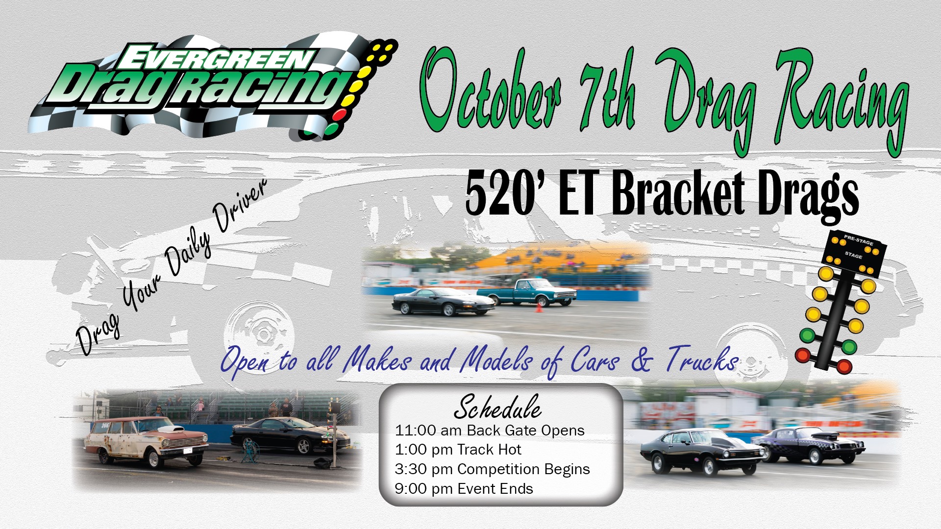 Evergreen Drag Racing- Saturday October 7th, 2017! – Evergreen Speedway