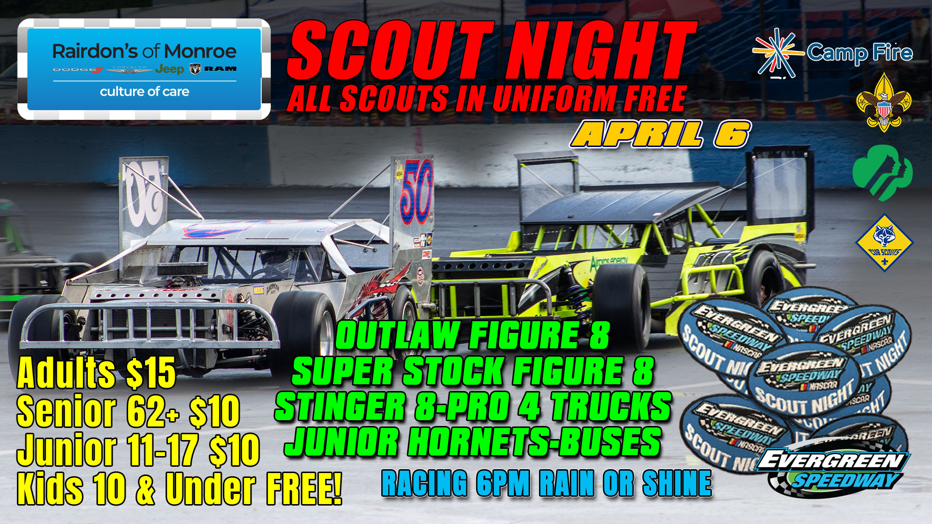 Rairdon’s Of Monroe Scout Night Season Opener #2! - Evergreen Speedway
