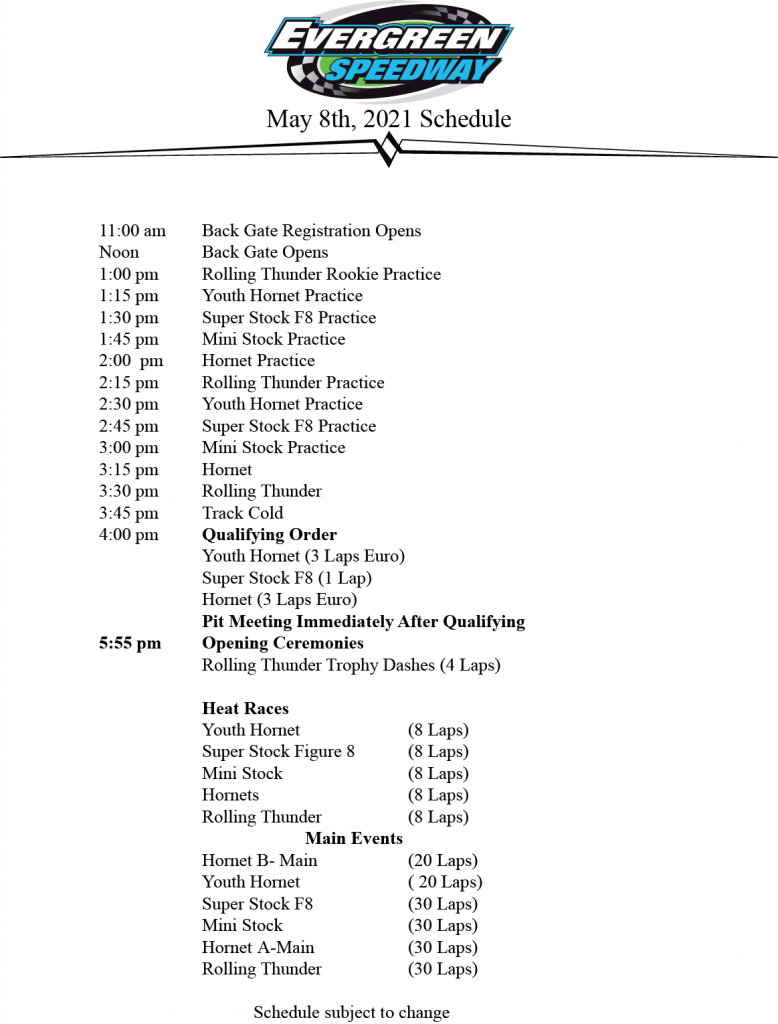 May 8th Rolling Thunder Big Rigs – Evergreen Speedway