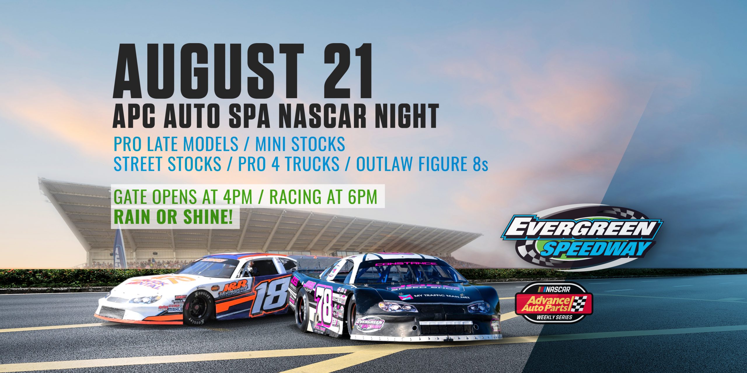 August 21st, 2021 NASCAR Night – Evergreen Speedway