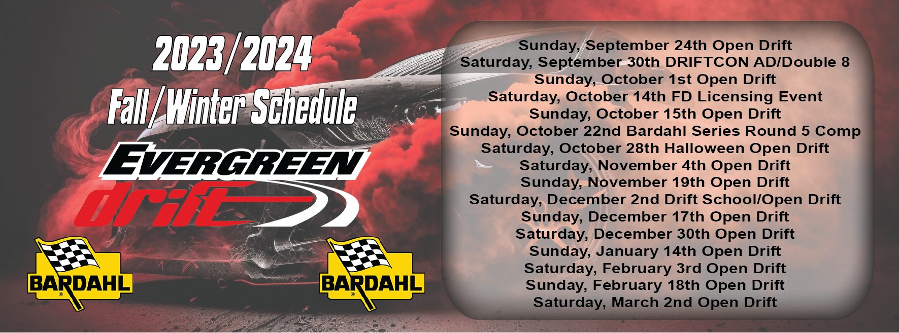 Drift Schedule - Evergreen Speedway
