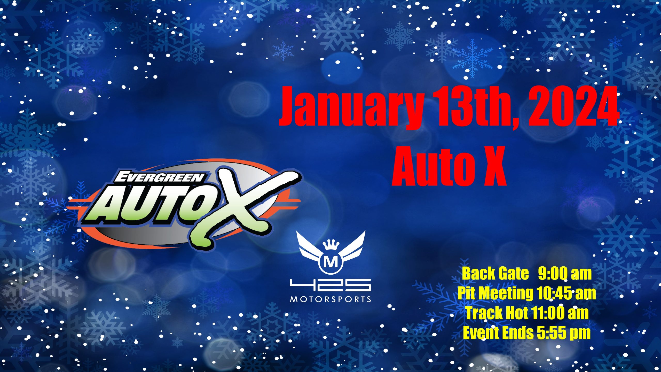 2024, January 13th Auto X Powered by 425 Motorsports - Evergreen Speedway