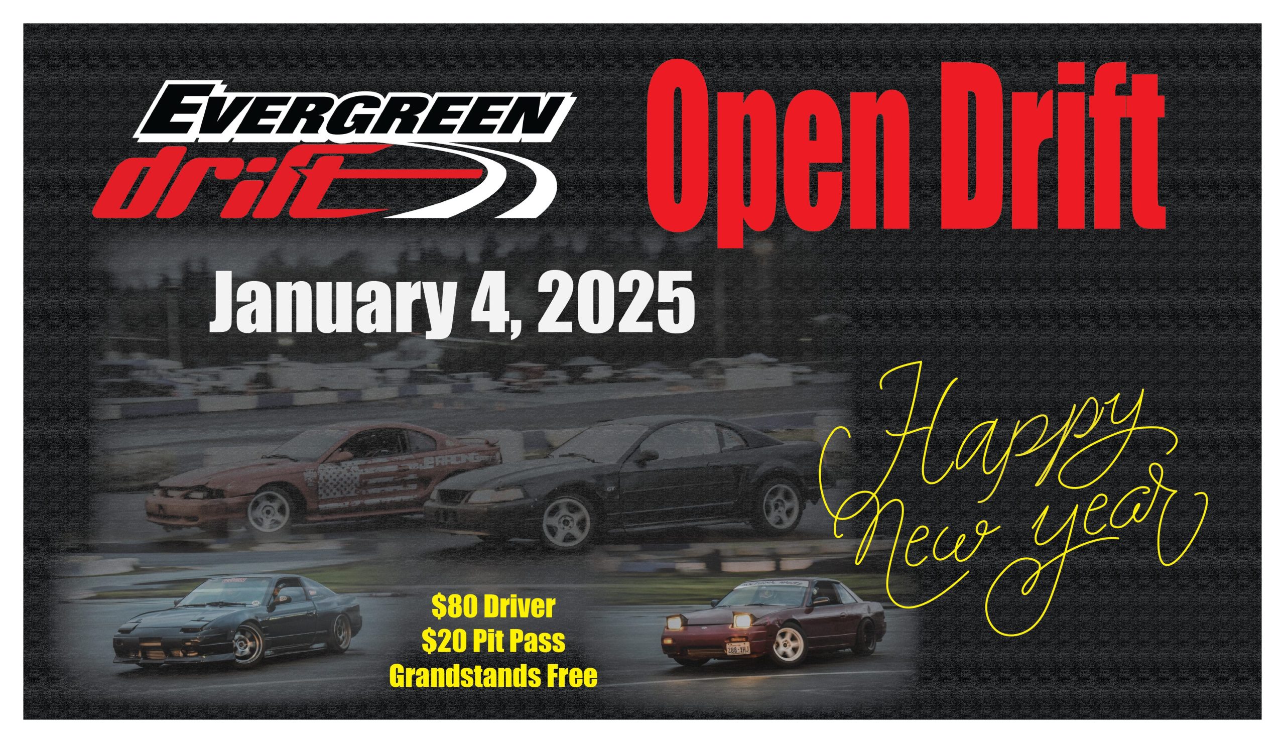 2025, January 4th Open Drift – Evergreen Speedway