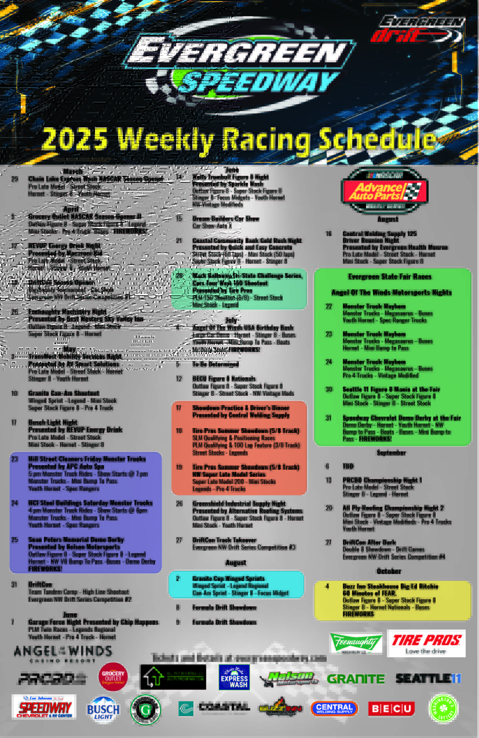 Yearly Schedule – Evergreen Speedway