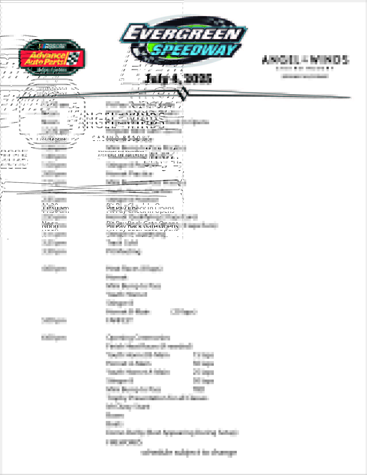 JULY 4th, 2025 ANGEL OF THE WINDS USA BIRTHDAY BASH – Evergreen Speedway