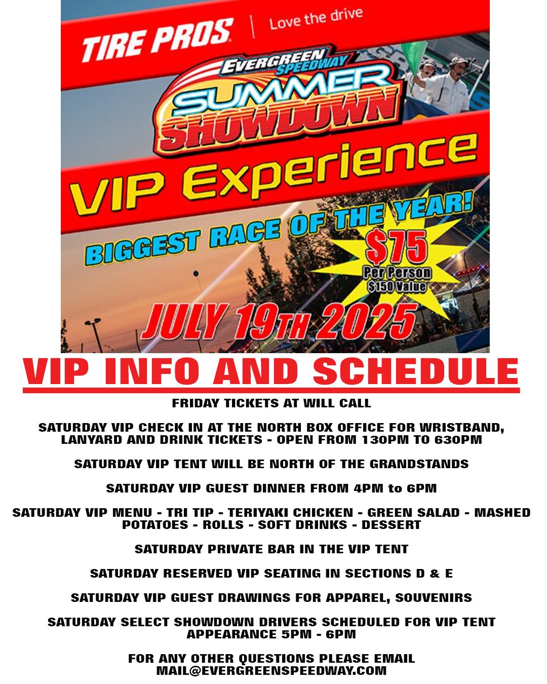 Showdown VIP 2025 – Evergreen Speedway