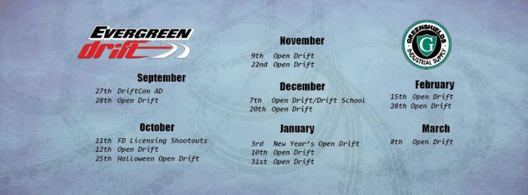 Drift Schedule – Evergreen Speedway